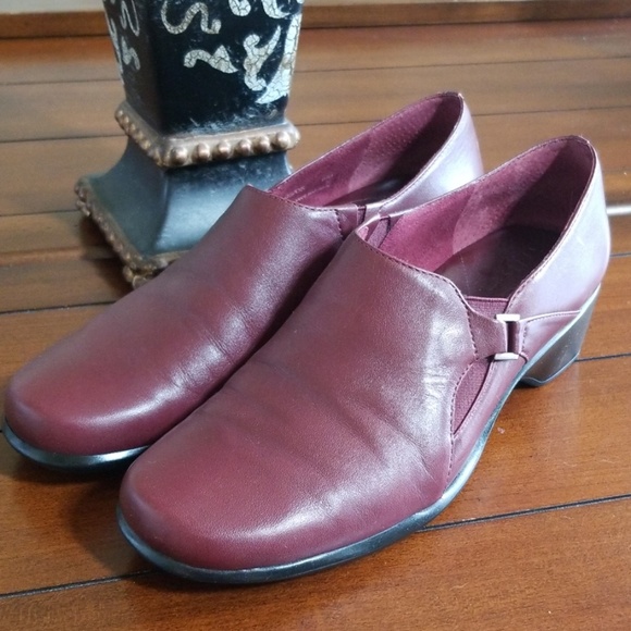 Clarks | Shoes | Clarks Maroon Slip Ons | Poshmark